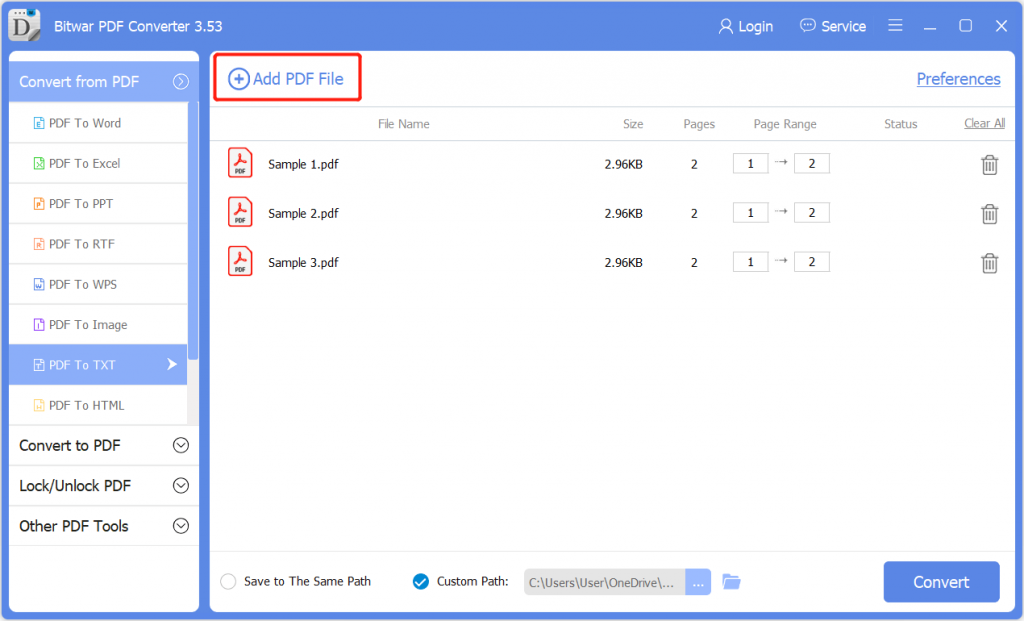 Step 2. Click “ Add PDF File ” to add the PDF files or drag all the PDF ...