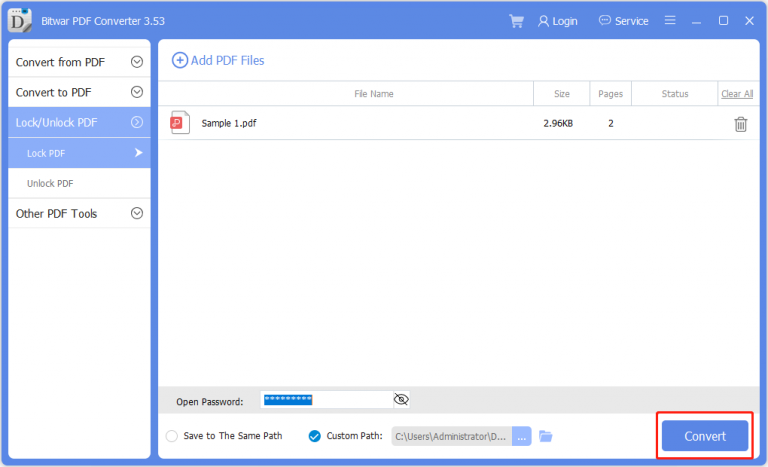Step 4. Then, click Convert and wait for a moment.