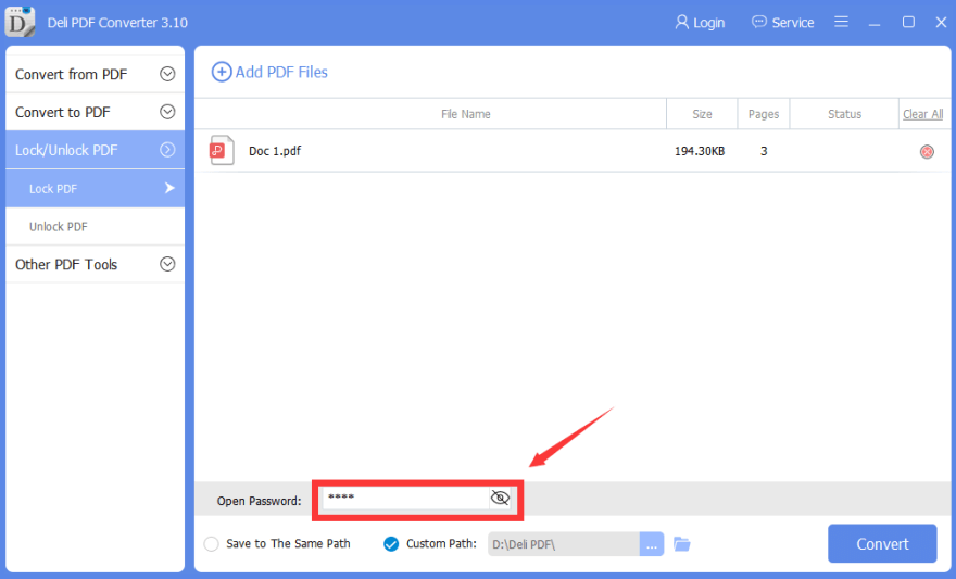 Encrypt PDF Password